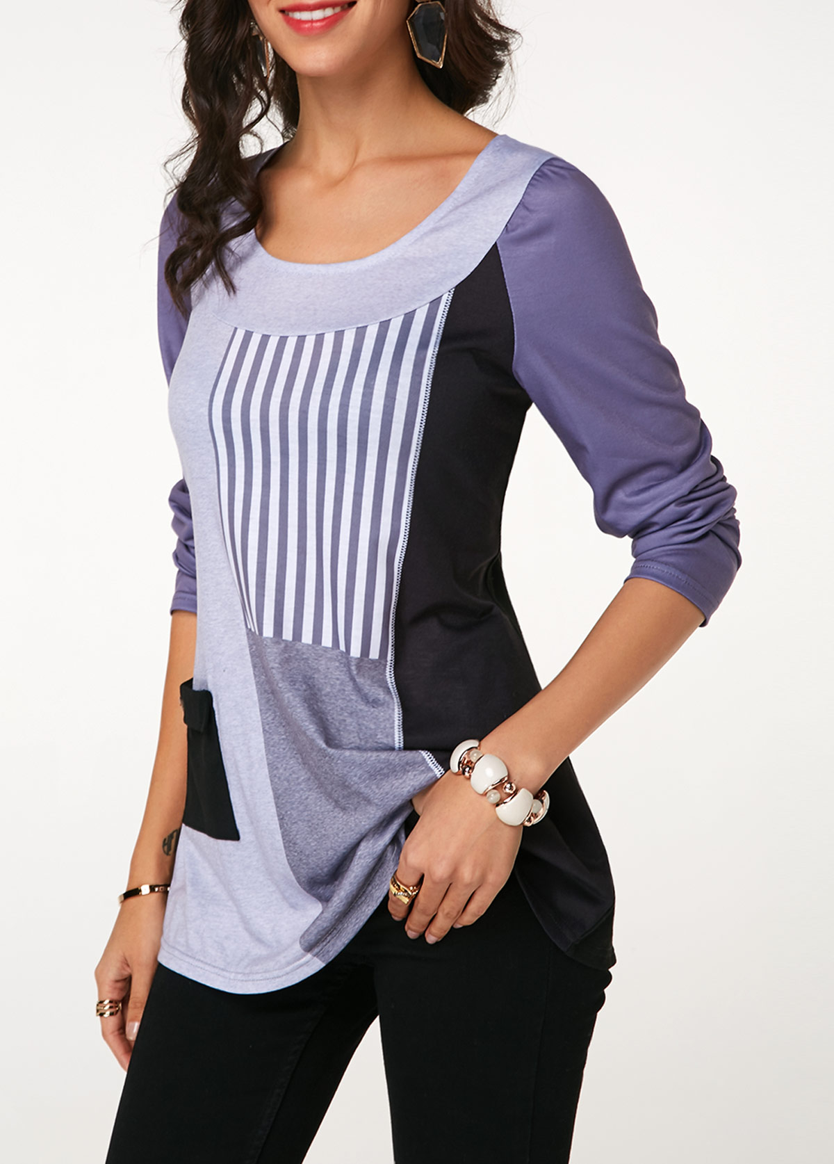 Long Sleeve Tunic T Shirt - Fashion Design Store