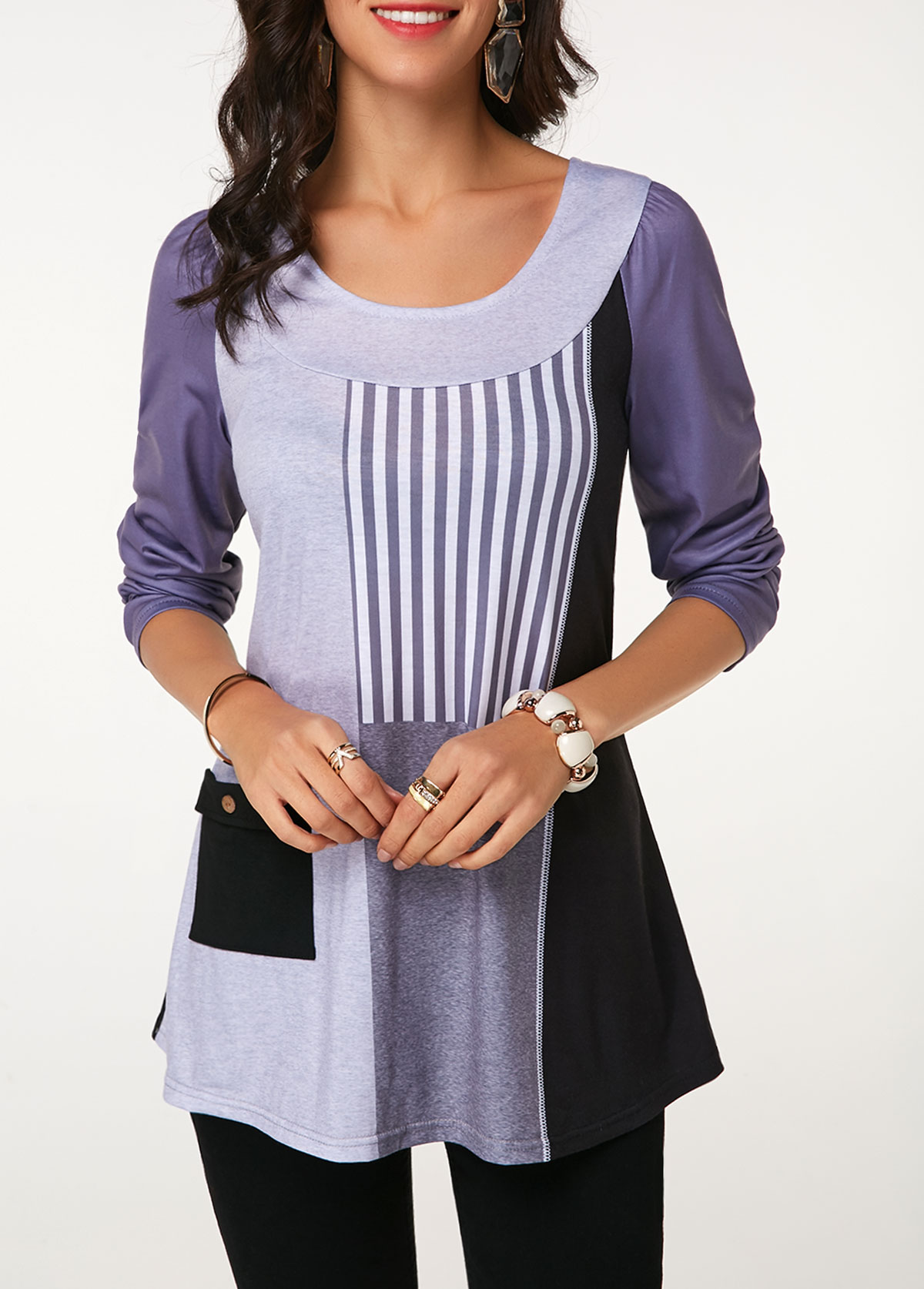 Long Sleeve Tunic T Shirt - Fashion Design Store